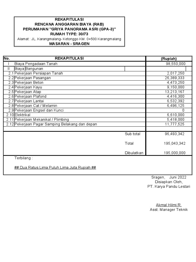 RAB - Type 30-73 - Juli .'22 (GPA-3) R2 XLSX - 090122 | PDF
