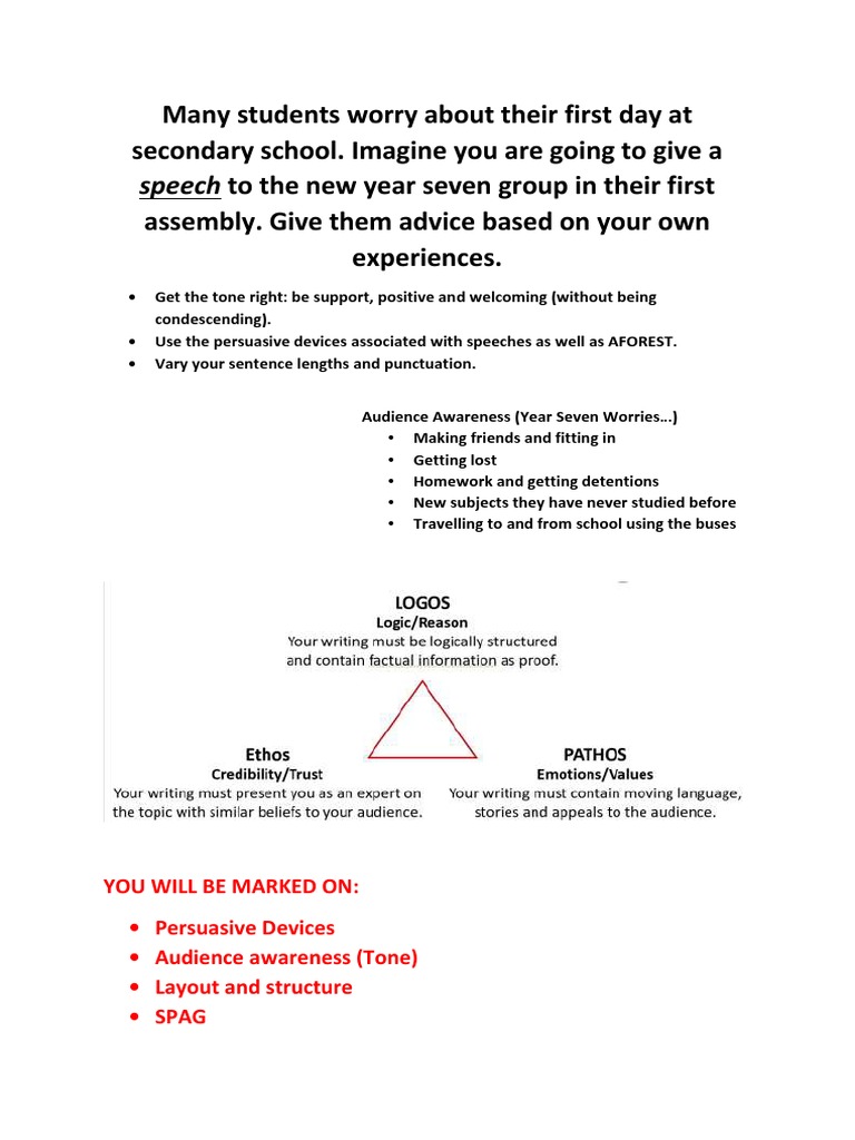 First Day Secondary School Speech Tips | PDF | Career & Growth | Wellness