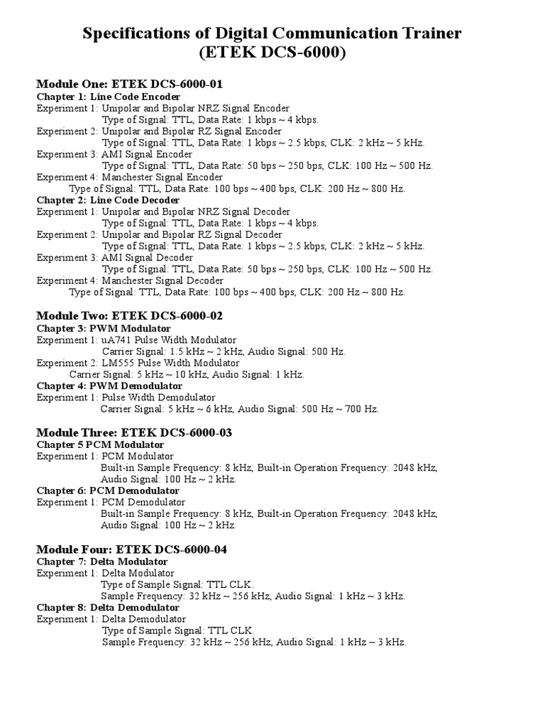 1 DCS-6000 | PDF | Modulation | Sampling (Signal Processing)