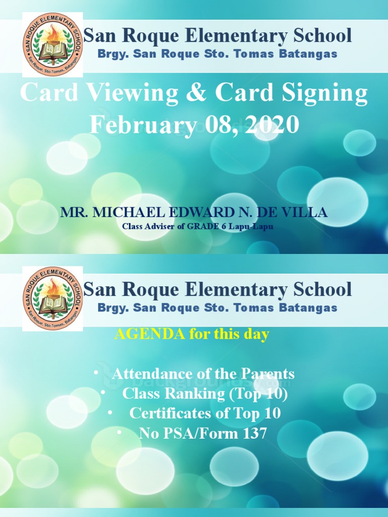 Card Viewing & Signing at San Roque | PDF