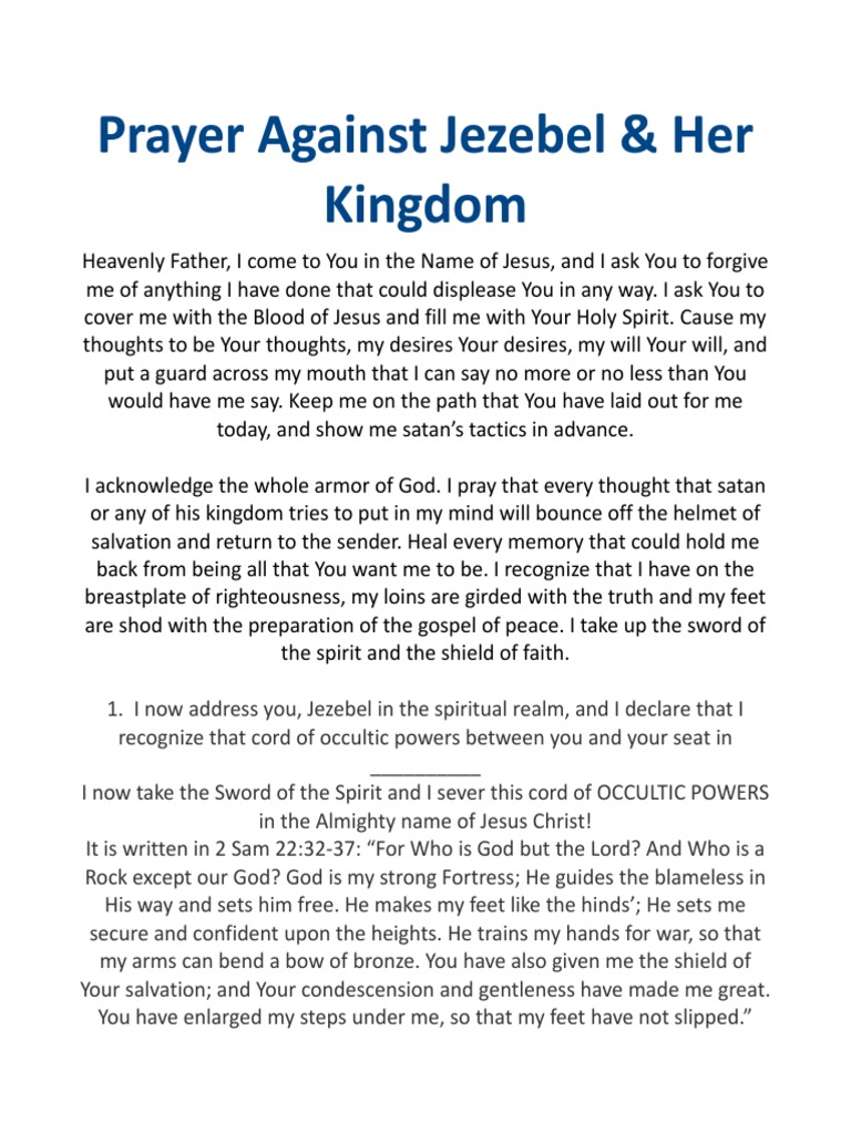 Prayer Against Jezebel Her Kingdom | PDF | Prayer | Jesus