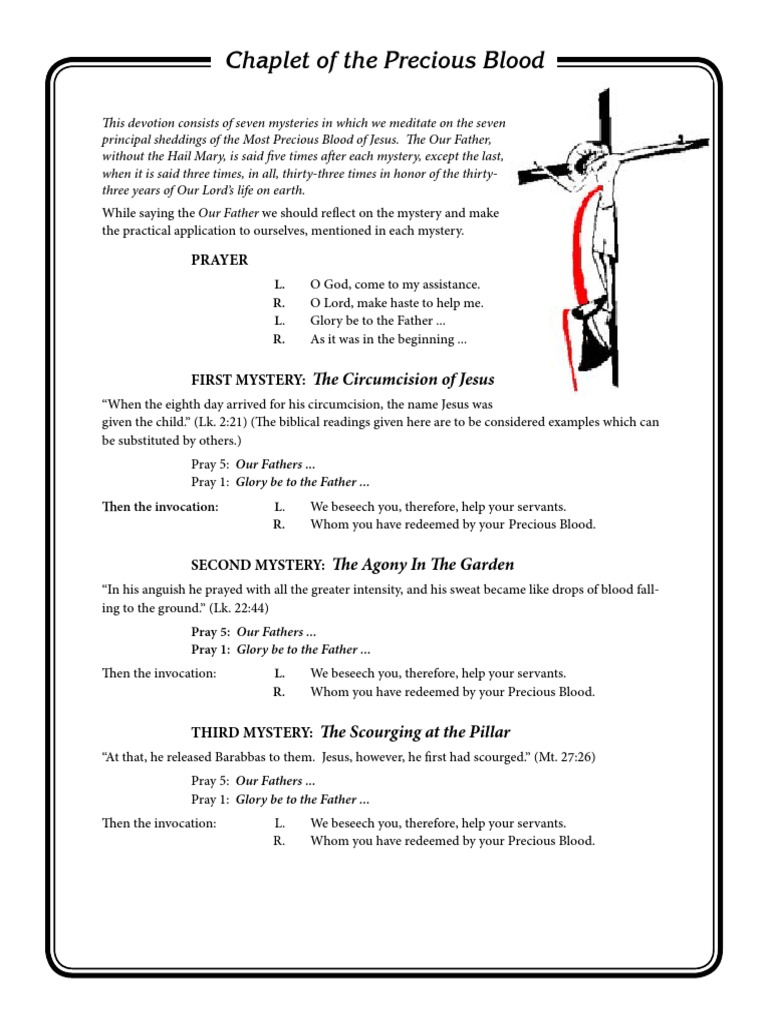 Chaplet of The Precious Blood | PDF | Lord's Prayer | Prayer