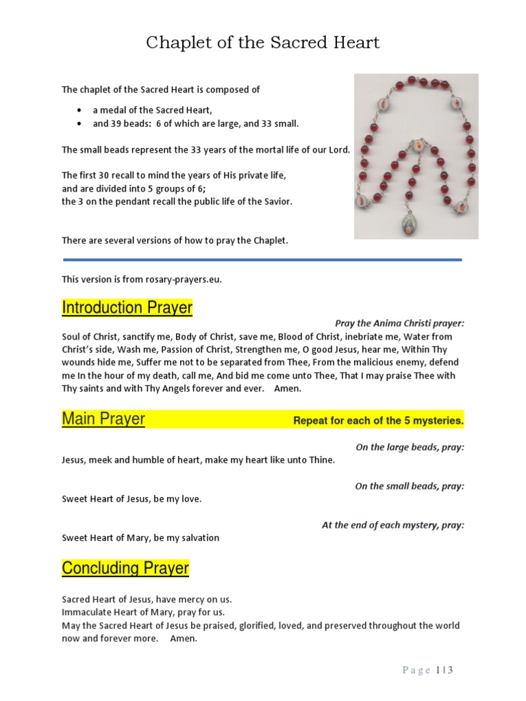 How to Pray the Sacred Heart Chaplet | PDF | Prayer | Catholic Church