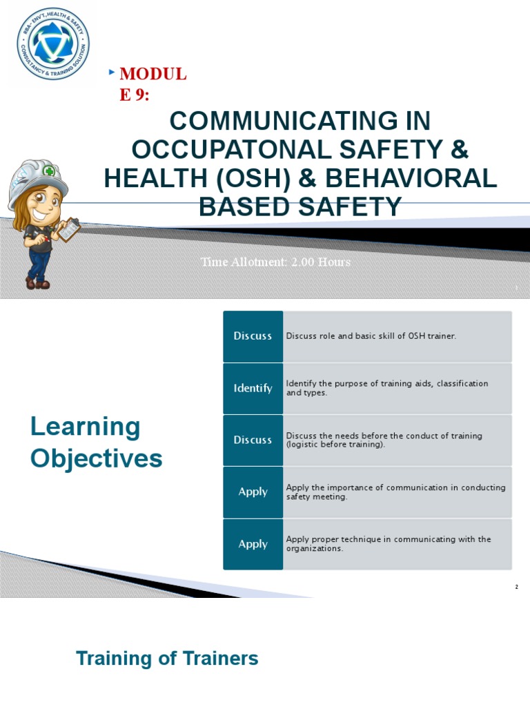 OSH Trainer Skills & Techniques | PDF | Occupational Safety And Health ...