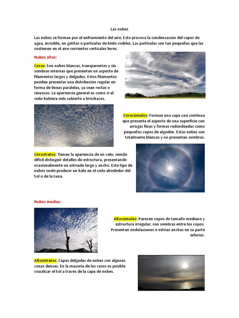 Tipos de nubes y sus características | PDF | Nube | Cielo
