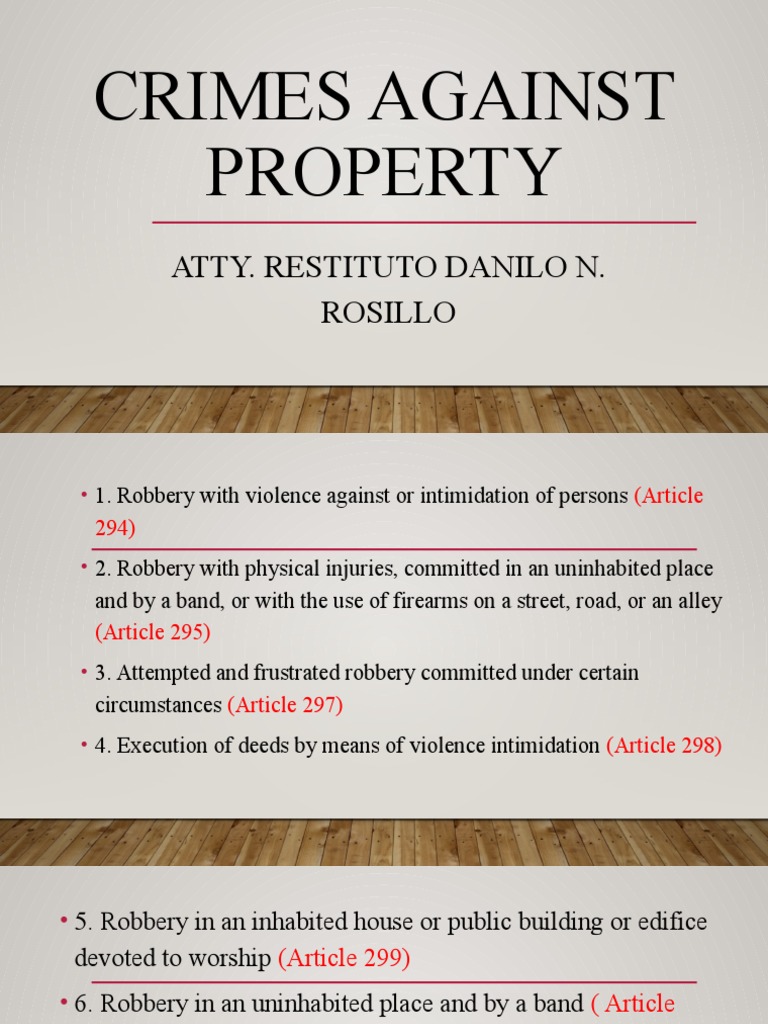 Overview of Property Crimes | PDF | Robbery | Theft