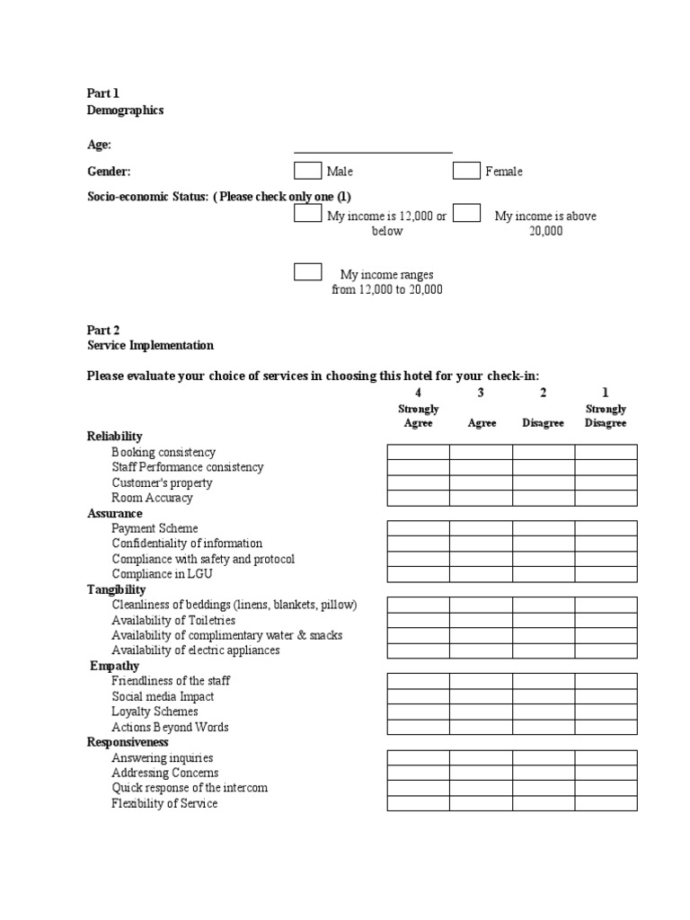 Sample Questionnaire | PDF