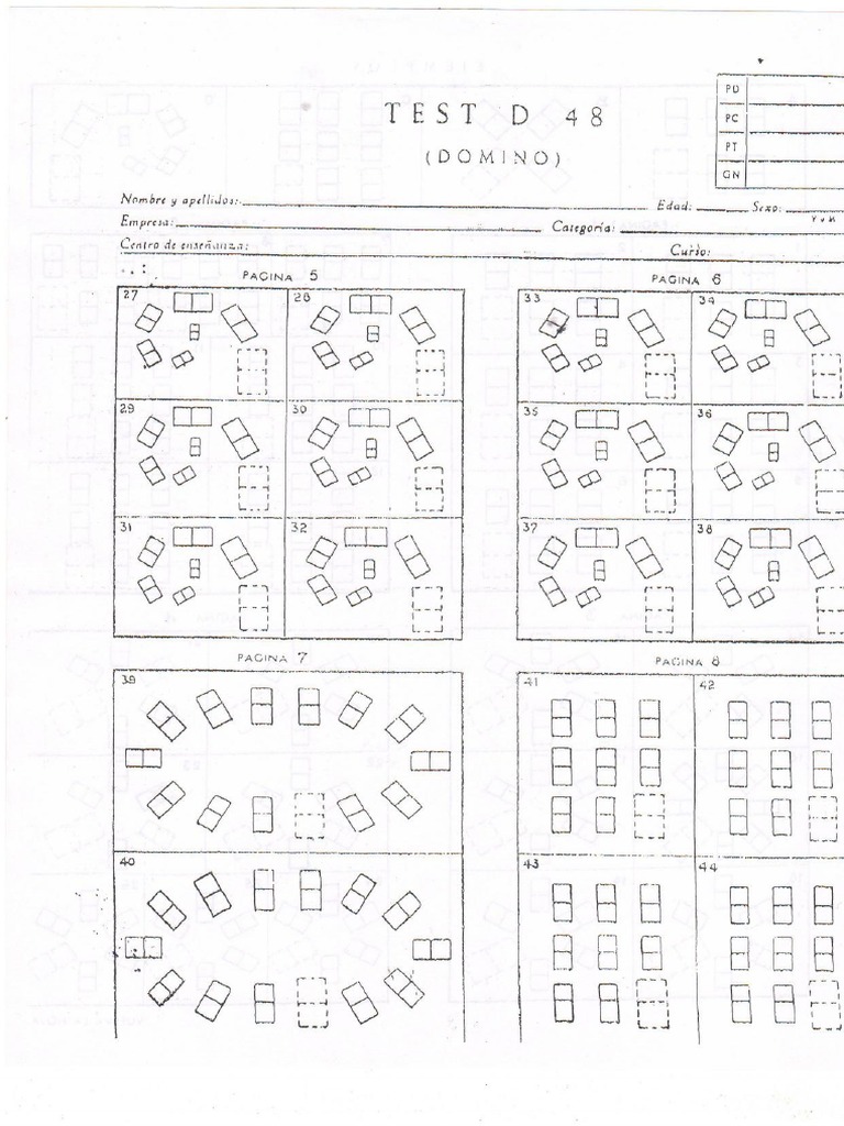 Hoja de Respuestas Test D-48 O Domino | PDF