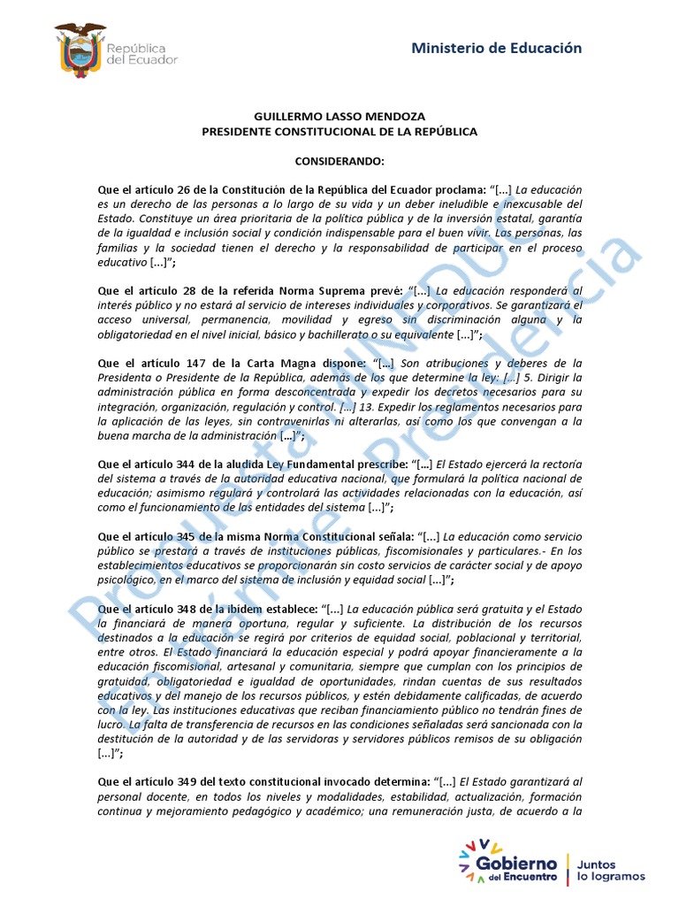 Proyecto Reglamento Gral LOEI MINEDUC | PDF | Evaluación | Plan de estudios