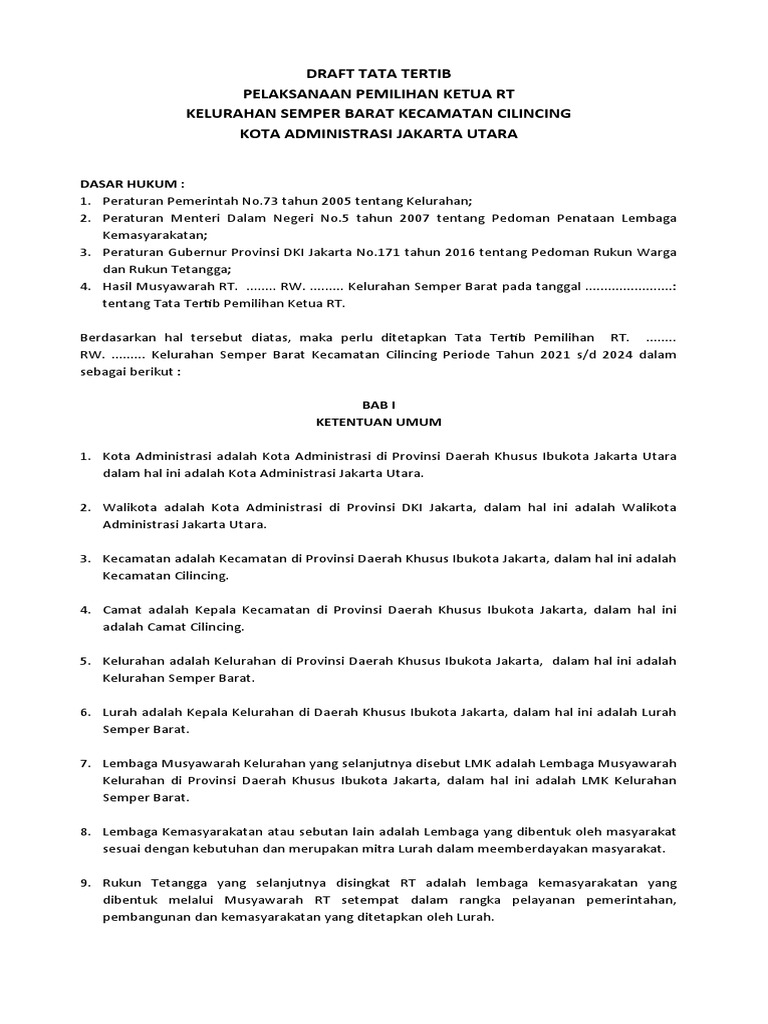 Tatib RT | PDF | Politik | Ilmu Sosial