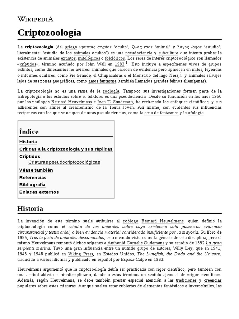 Criptozoología | PDF | Criptozoología | Pseudociencia