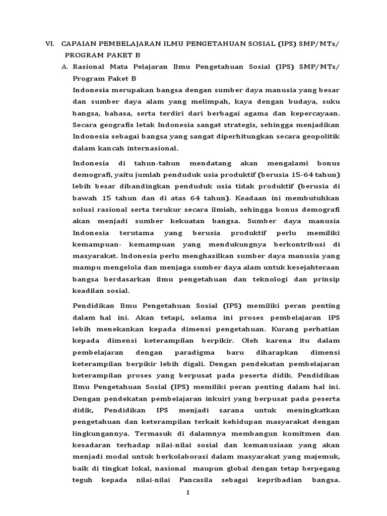 CP Ips Fase D Revisi 22 | PDF