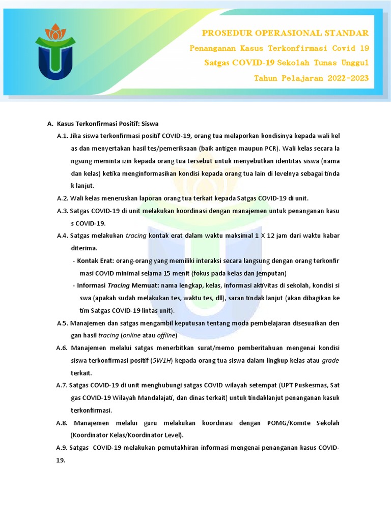 SOP Covid 2022-2023 | PDF | Kesehatan Holistik | Sains & Matematika