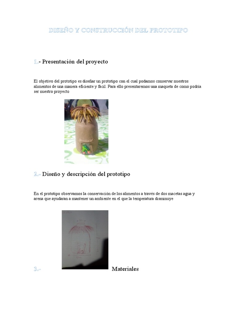 Prototipo de conservación de alimentos | PDF