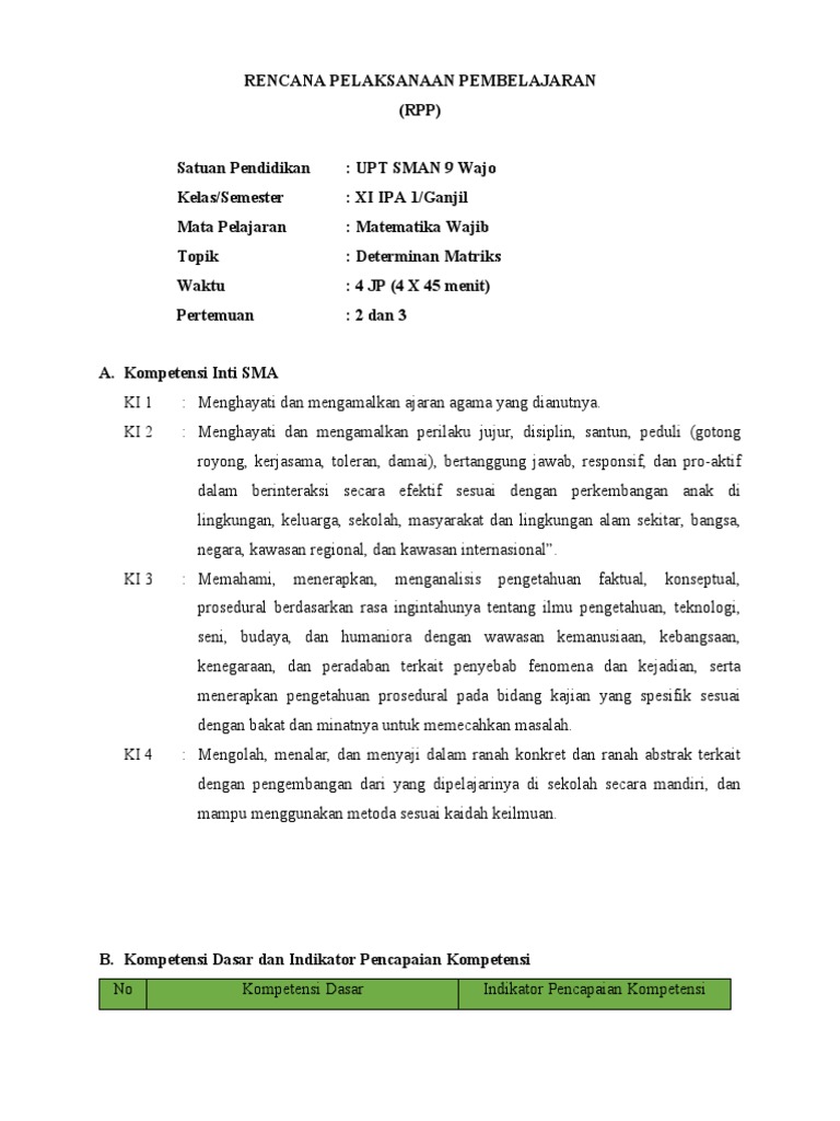 RPP Rencana Aksi 2 | PDF