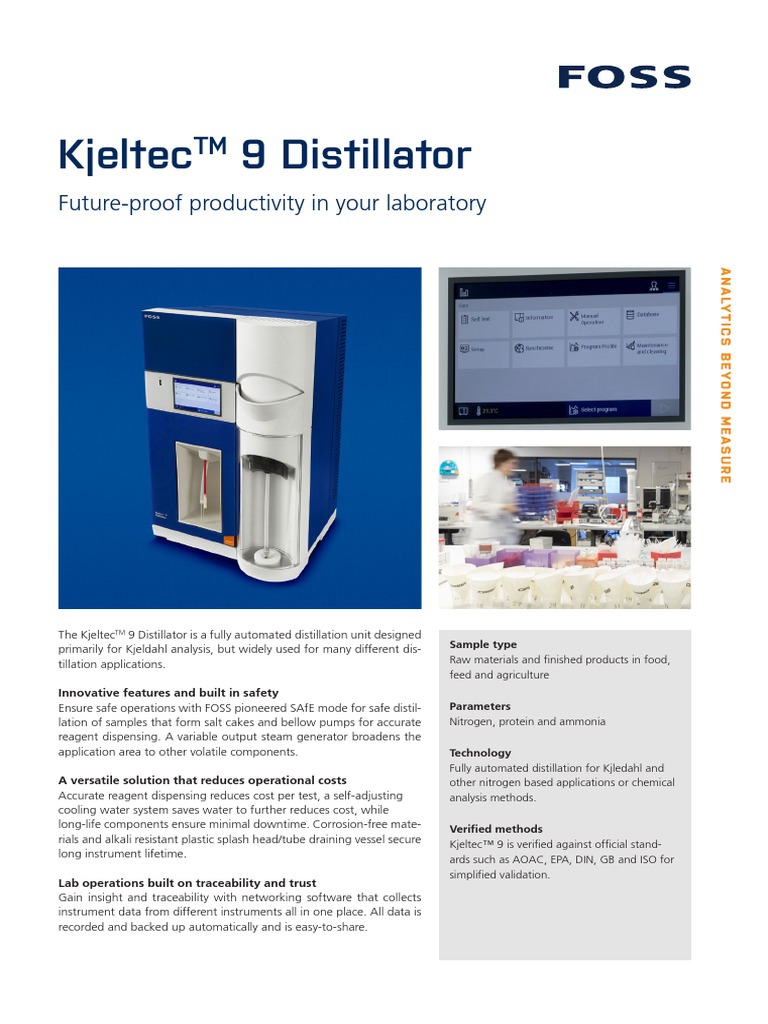 Kjeltec 9 Distillator - One Pager - GB | PDF | Distillation | Water
