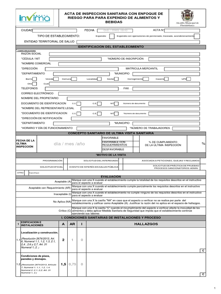 Formato Expendios de Alimentos y Bebidas | PDF