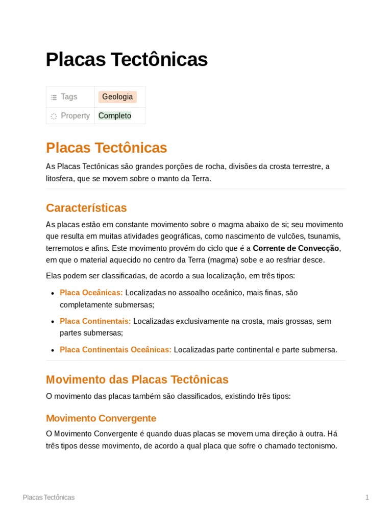 Placas Tectônicas | PDF | Placas tectônicas | Vulcão