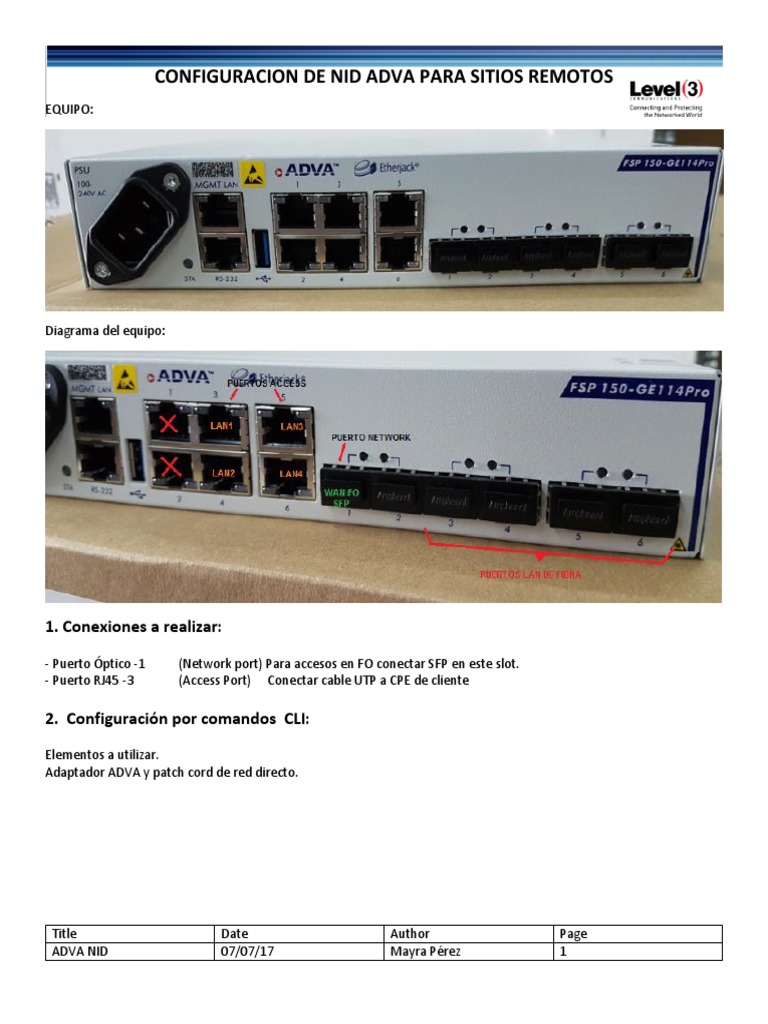 Configuracion de Ip para Gestion Remota Adva | PDF | Transmisión de ...