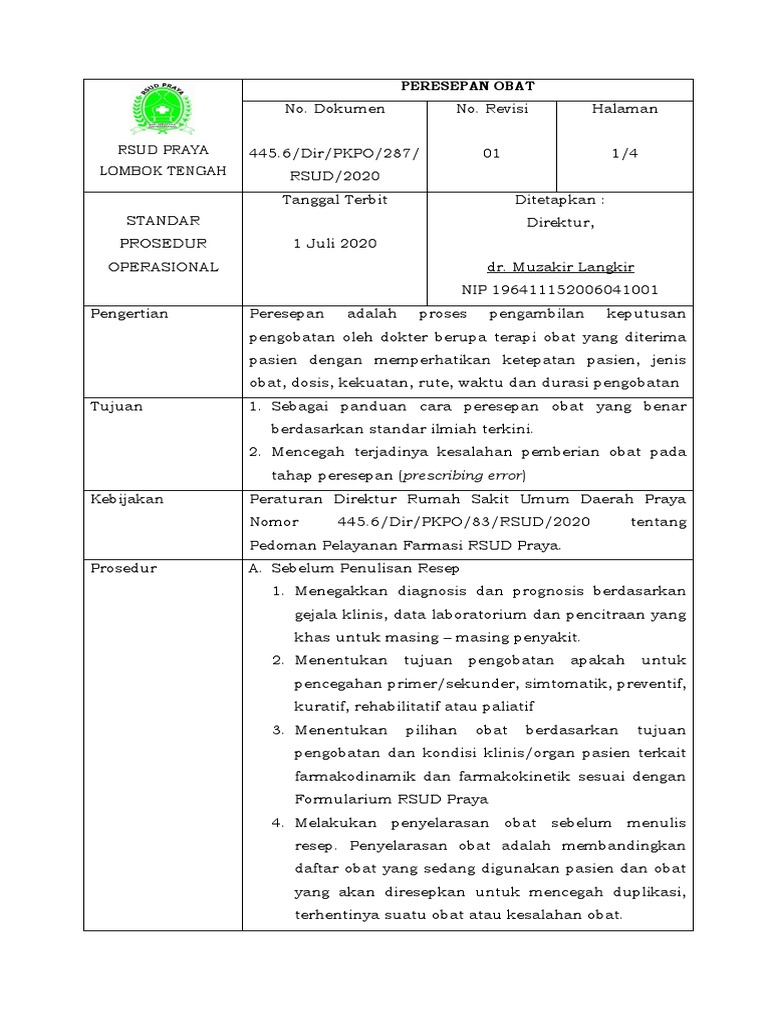 SPO Peresepan Obat | PDF