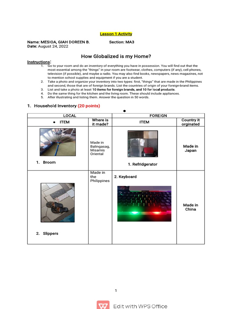 Activity 1 | PDF | Globalization | Communication