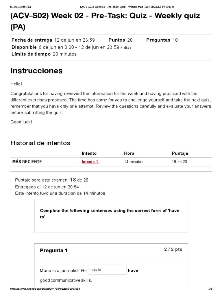 INGLES IV ACV-S02 Week 02 | PDF | Language Mechanics | Linguistics