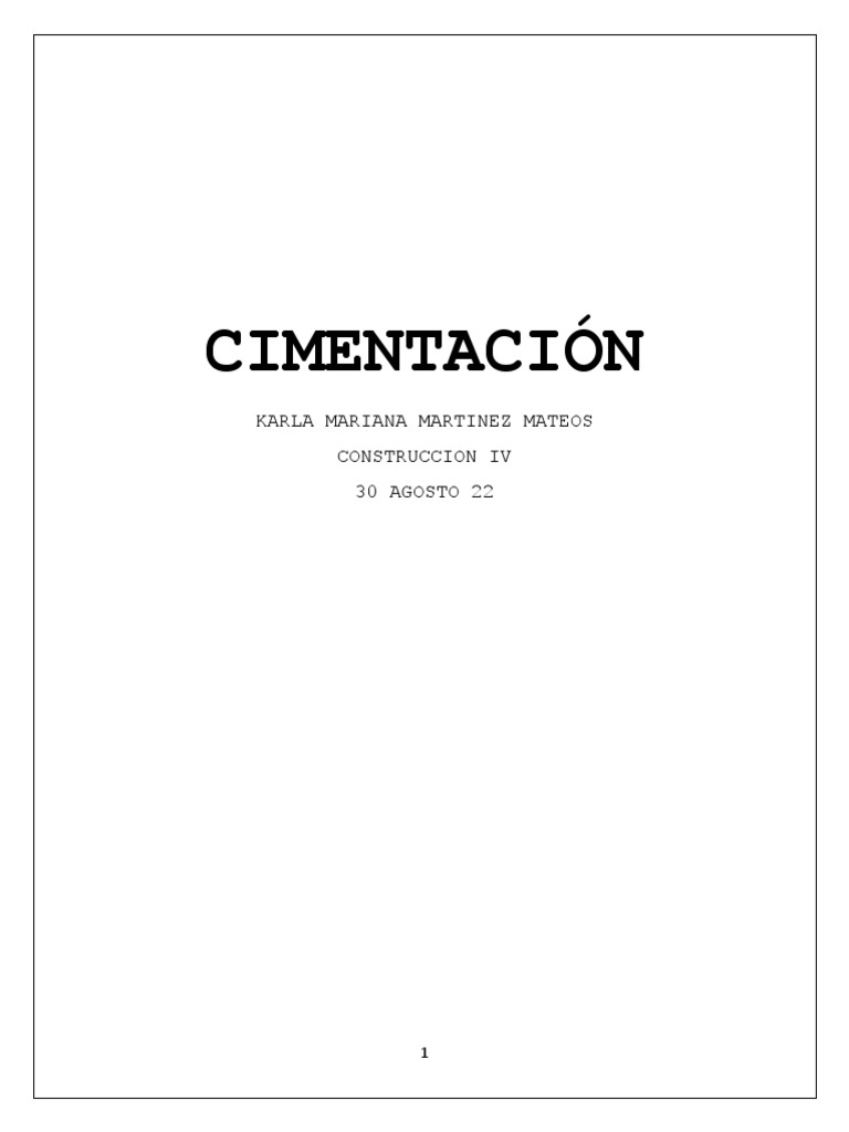 Cimentación PDF | PDF | Fundación profunda | Fundación (Ingeniería)