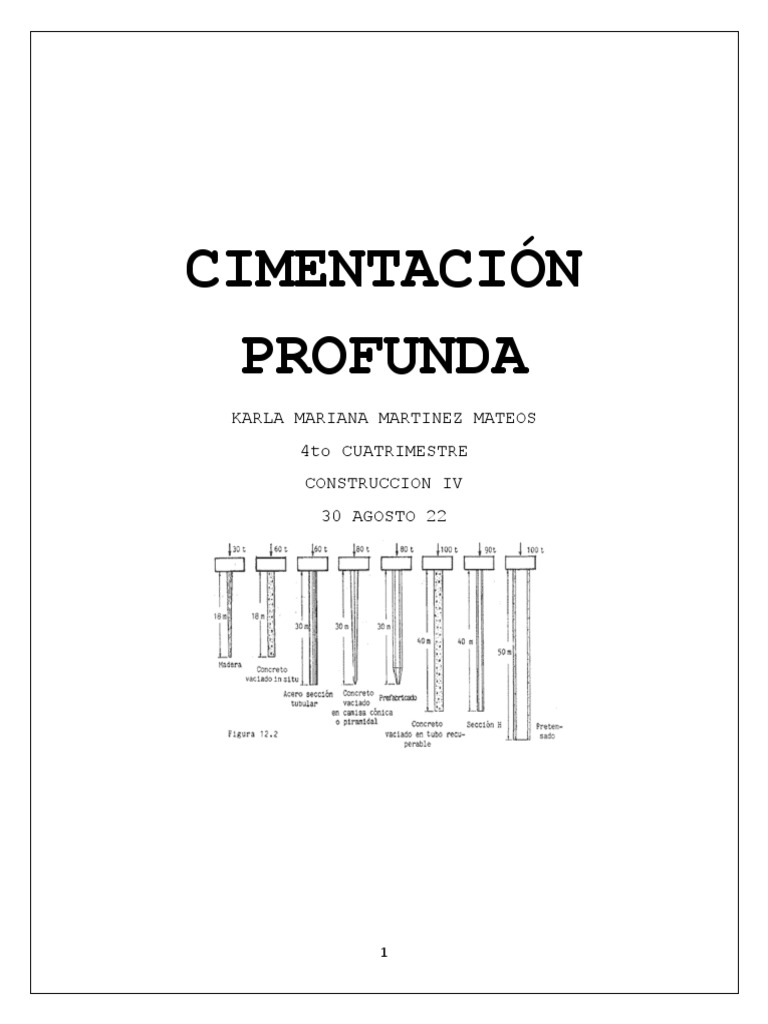 Tipos de Cimentación Profunda | PDF | Fundación profunda | Fundación ...