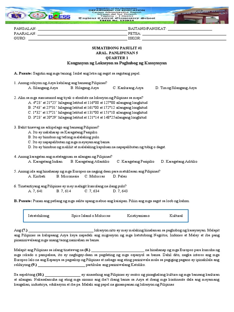 Ap5 Q1 Summative1 | PDF