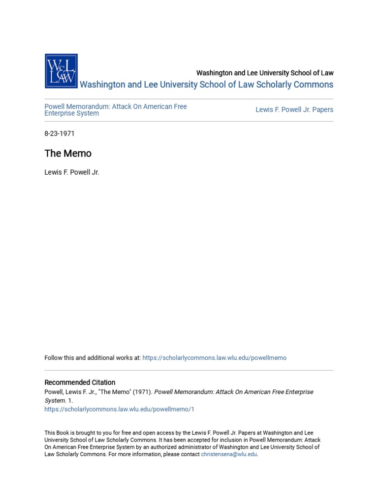 The Memo Powell | PDF | Politics | Social Science