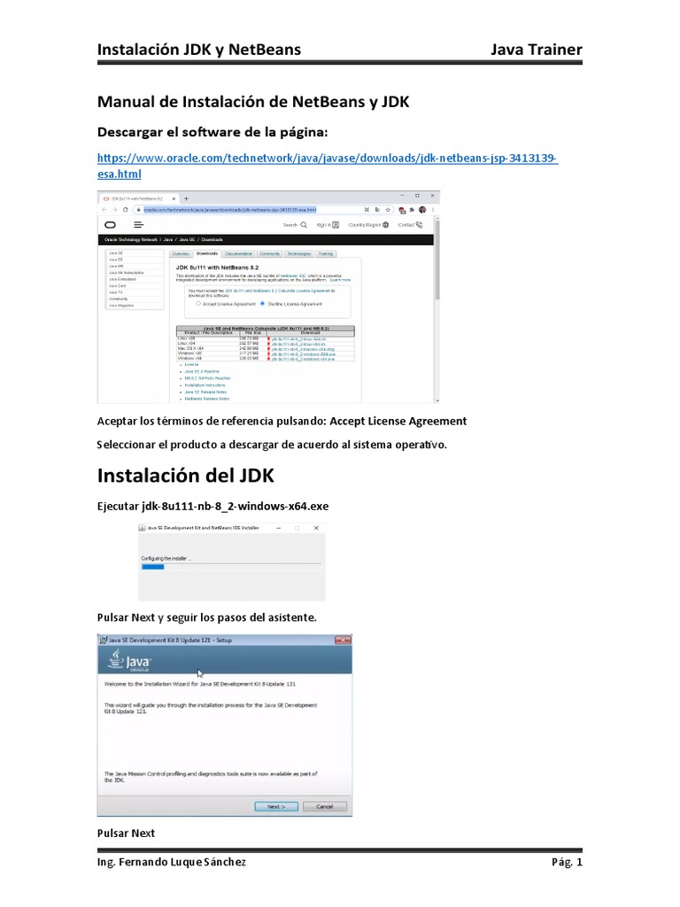Manual de Instalación de NetBeans y JDK | PDF | Frijoles Netos | Aplicaciones y software