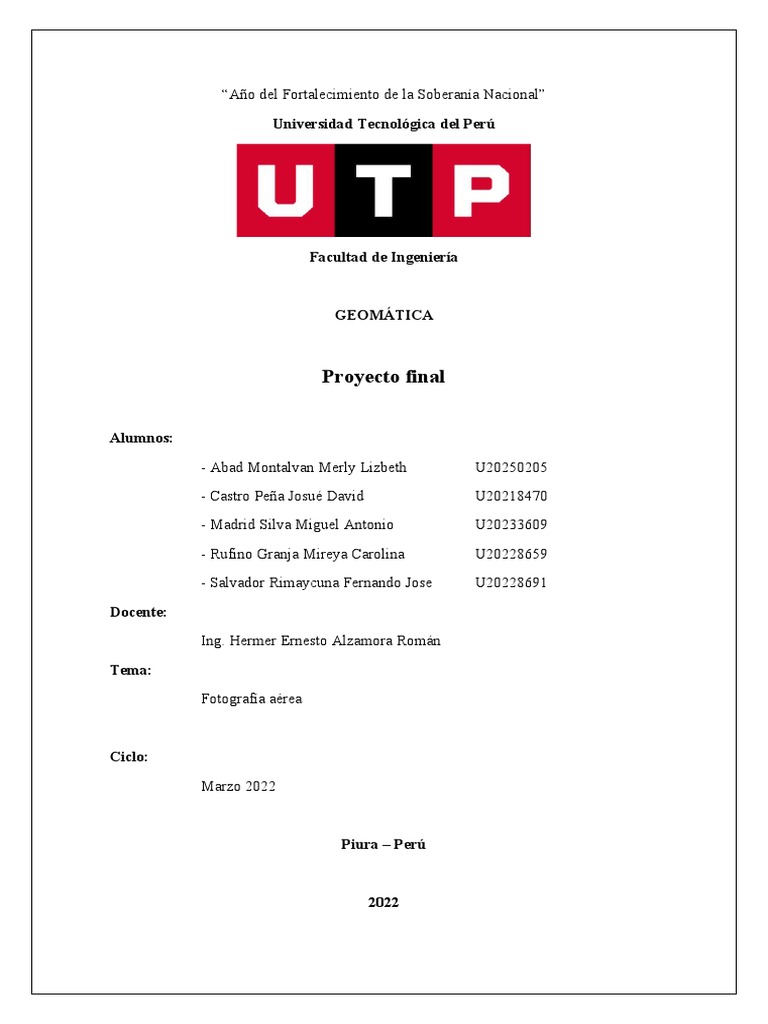 Trabajo Final - Geomática | PDF | Topografía | Sistema de información geográfica