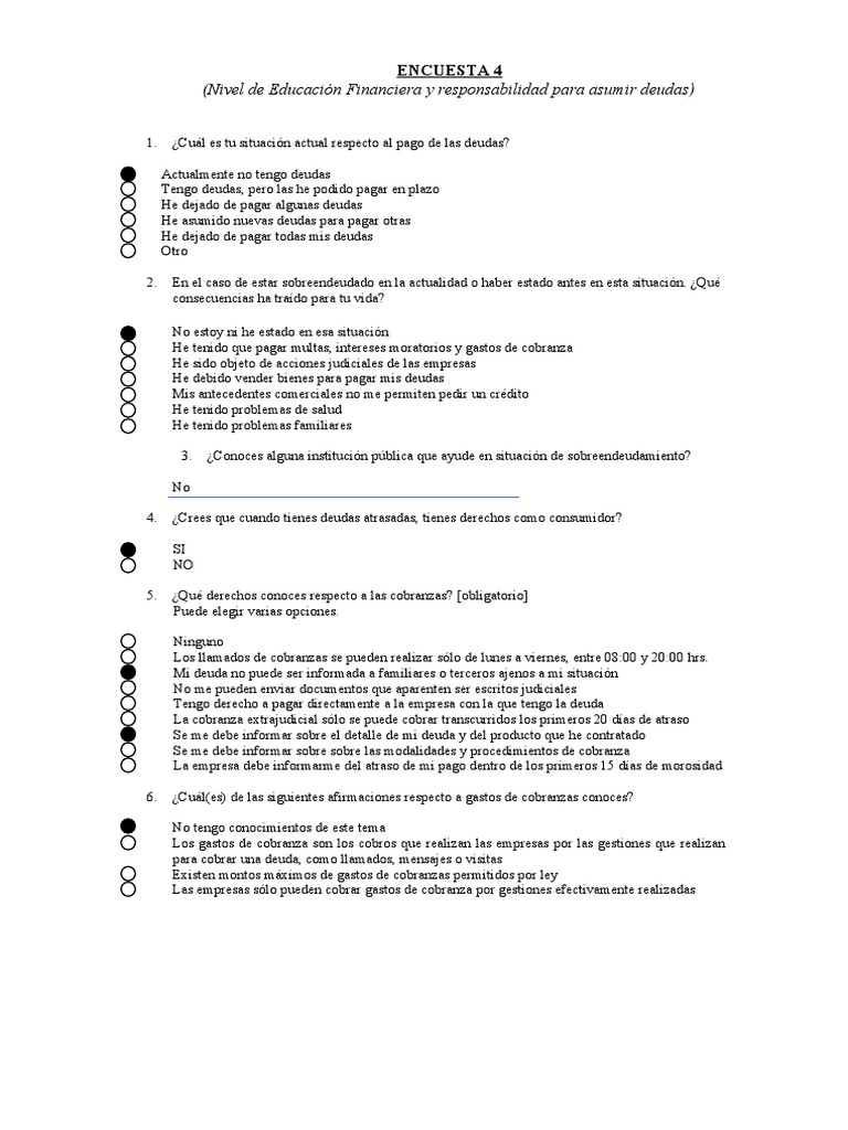 Encuesta 4 | PDF | Deuda | Business