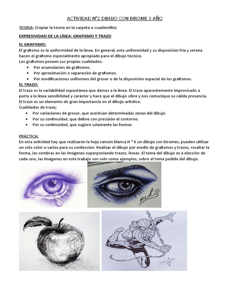 Actividad #2 Dibujo Birome 3 Año | PDF