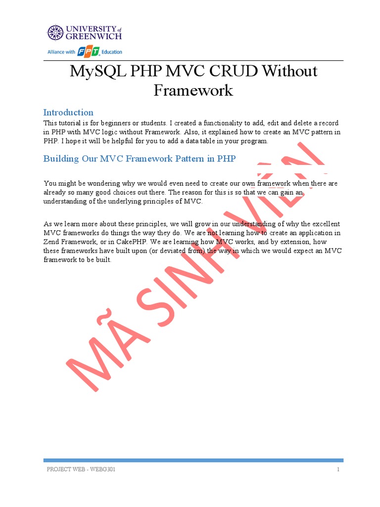 MySQL PHP MVC CRUD Without Framework | PDF | Php | Model–View–Controller MySQL PHP MVC CRUD Without Framework | PDF | Php | Model–View–Controller