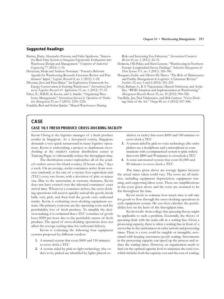 Chapter 10 Case | PDF | Supply Chain Management | Transport