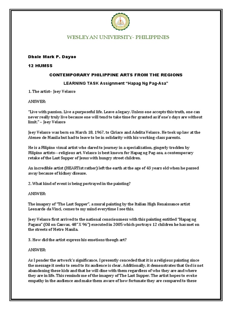 Dayao, Dhale Mark CPAR ACT. | PDF | Paintings