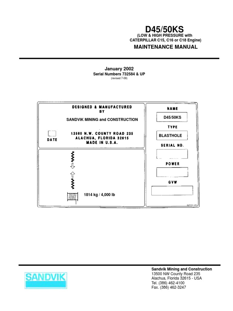 D45-50KS Maint Manual 732584 & Up (Rev. 7-09) | PDF | Lightning | Safety