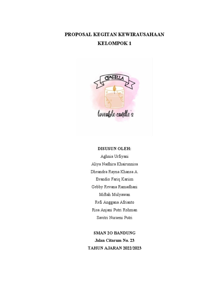 PROPOSAL KEGIATAN P5 Kelompok 1-2 | PDF