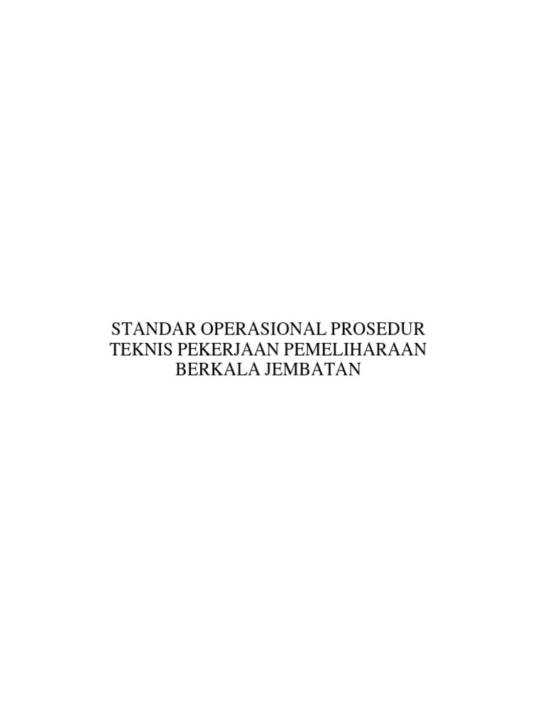 Sop Teknis Pemeliharaan Jembatan 1 | PDF