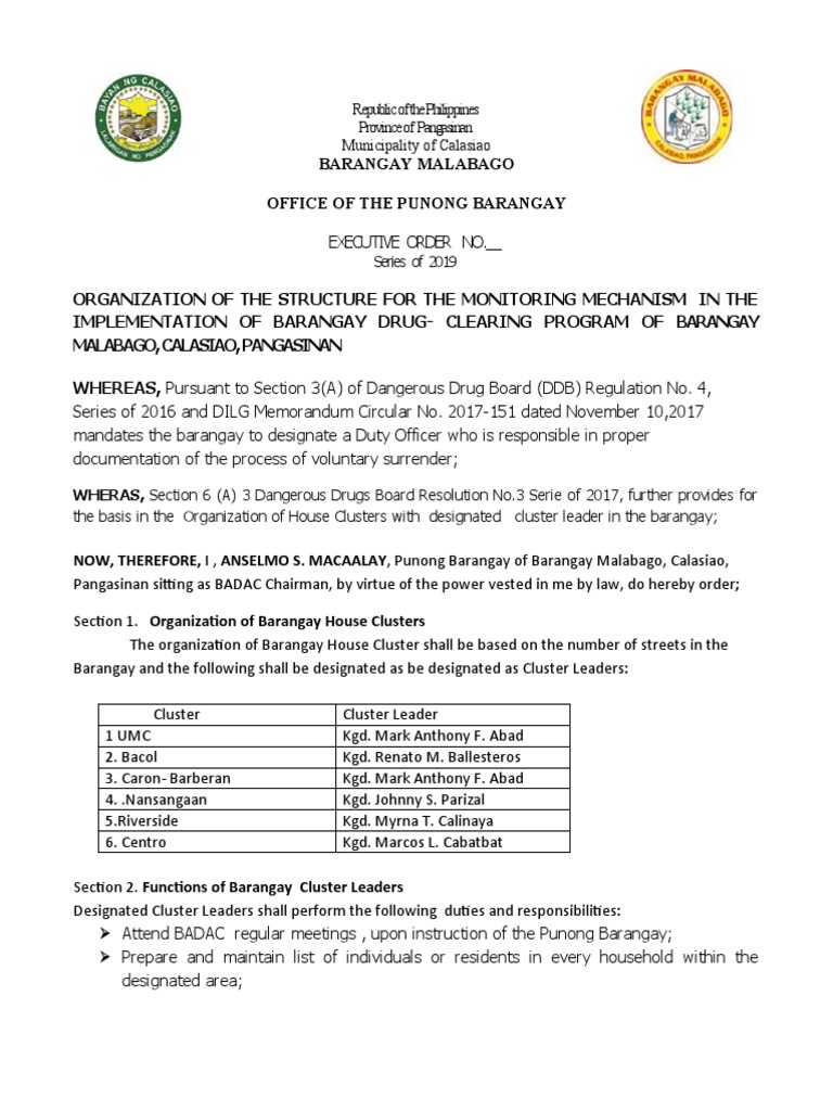 Barangay Malabago Drug Program | PDF | Justice | Crime & Violence