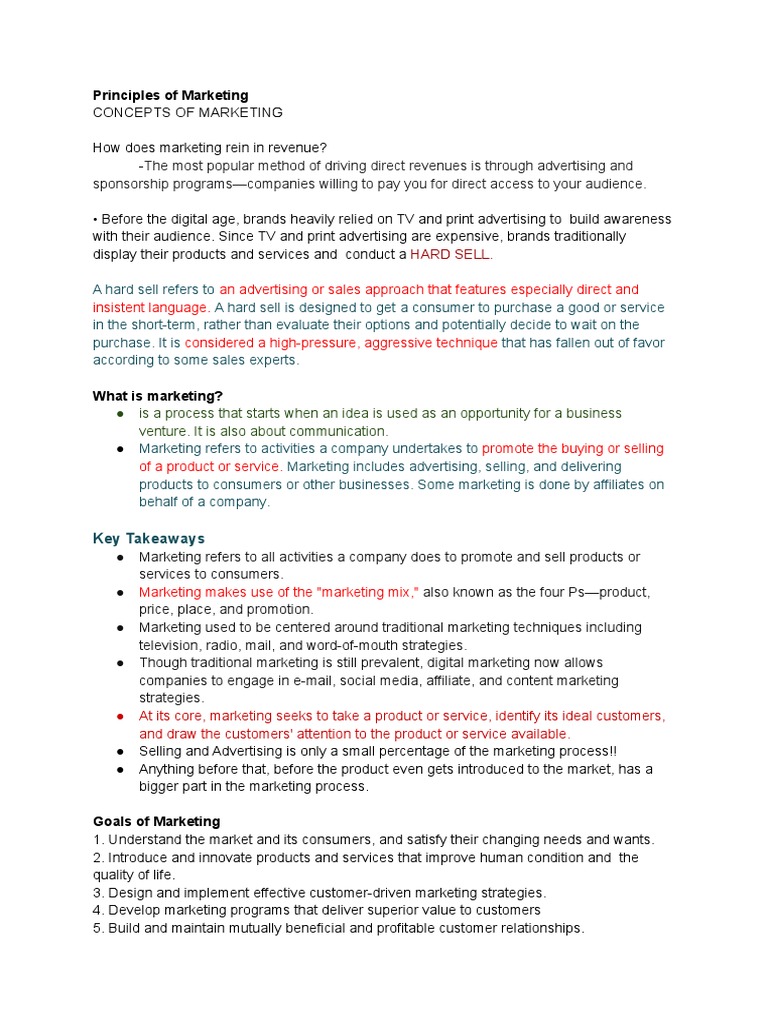 PRINCIPLES of Marketing | PDF | Marketing | Goal