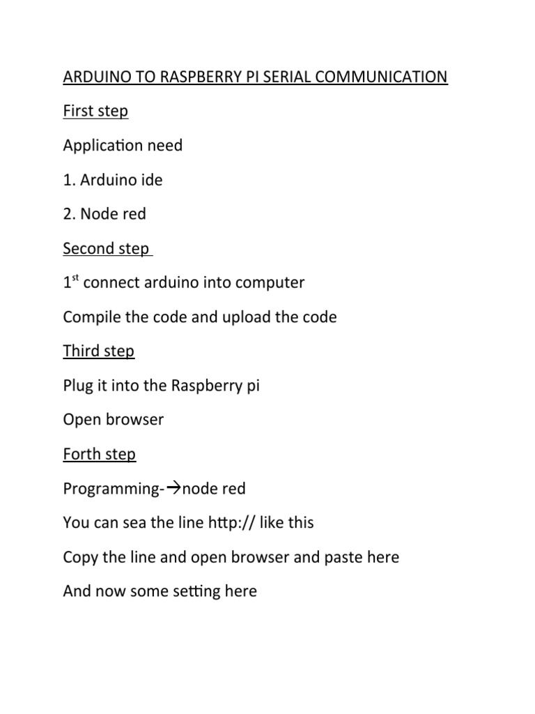 Arduino To Raspberry Pi Serial Communication | PDF