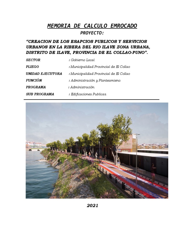Memoria de Calculo Enrocado Rio Ilave | PDF | Río | Fuerza