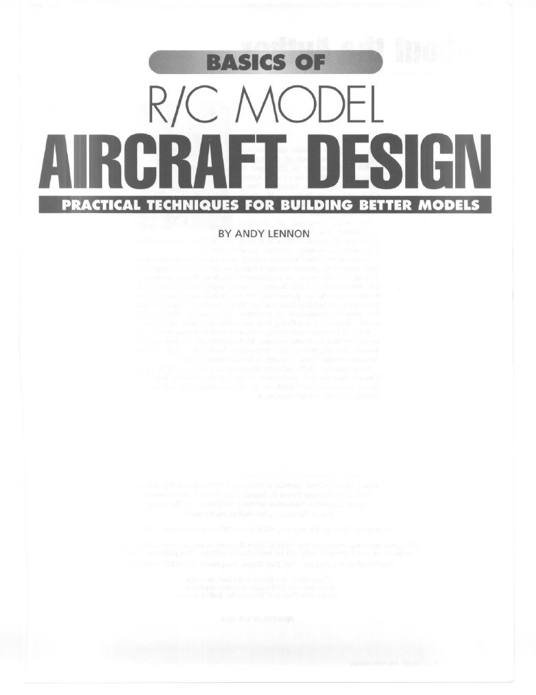 RC Aircraft Design | PDF