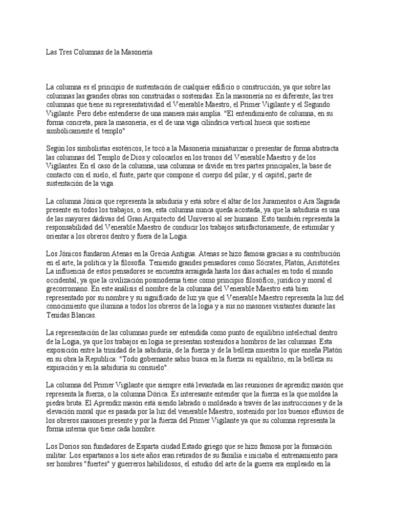 Las Tres Columnas Del Templo | PDF | Esparta | Dios
