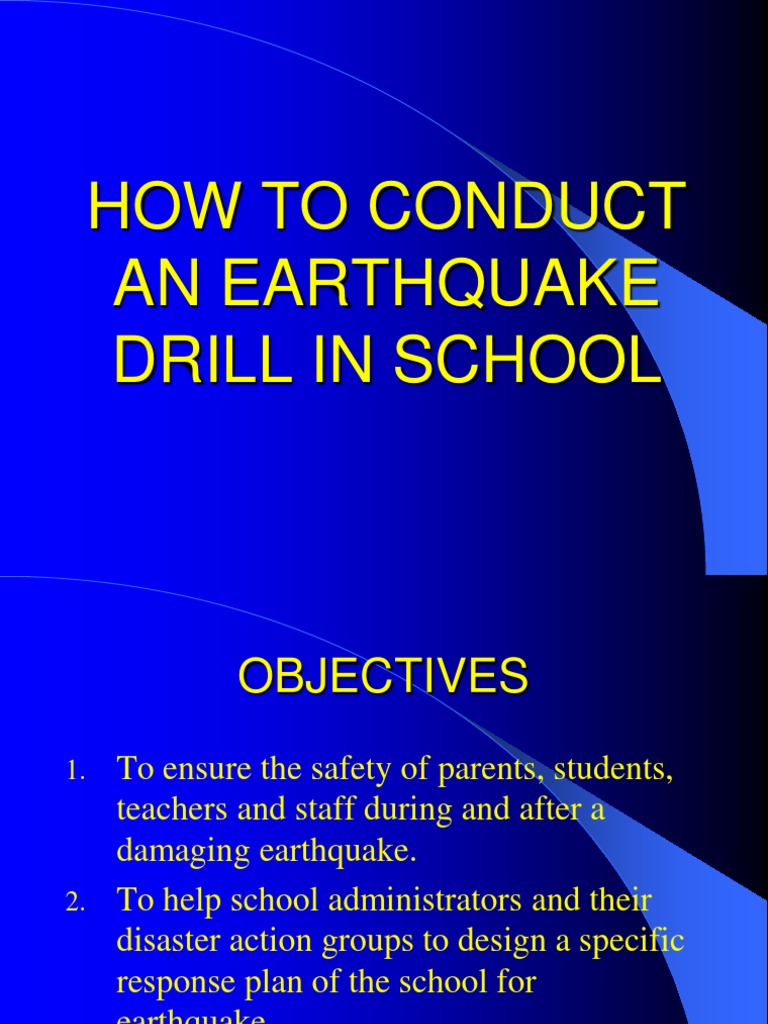 How To Conduct An Earthquake Drill in School | PDF | Incident Command ...