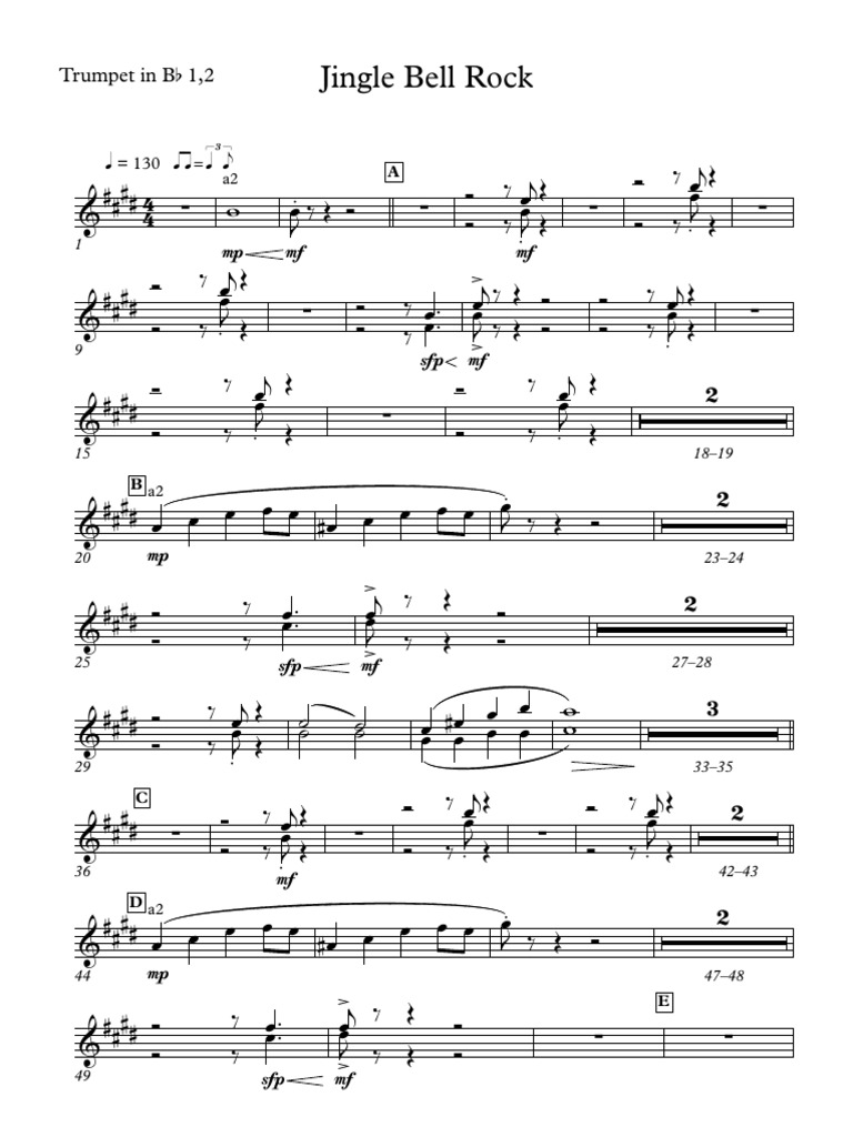 Jingle Bell Rock - V2 - Trumpet in BB 1,2 | PDF