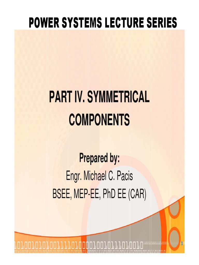 Lecture 4 Symmetrical Components | PDF | Euclidean Vector | Quantity