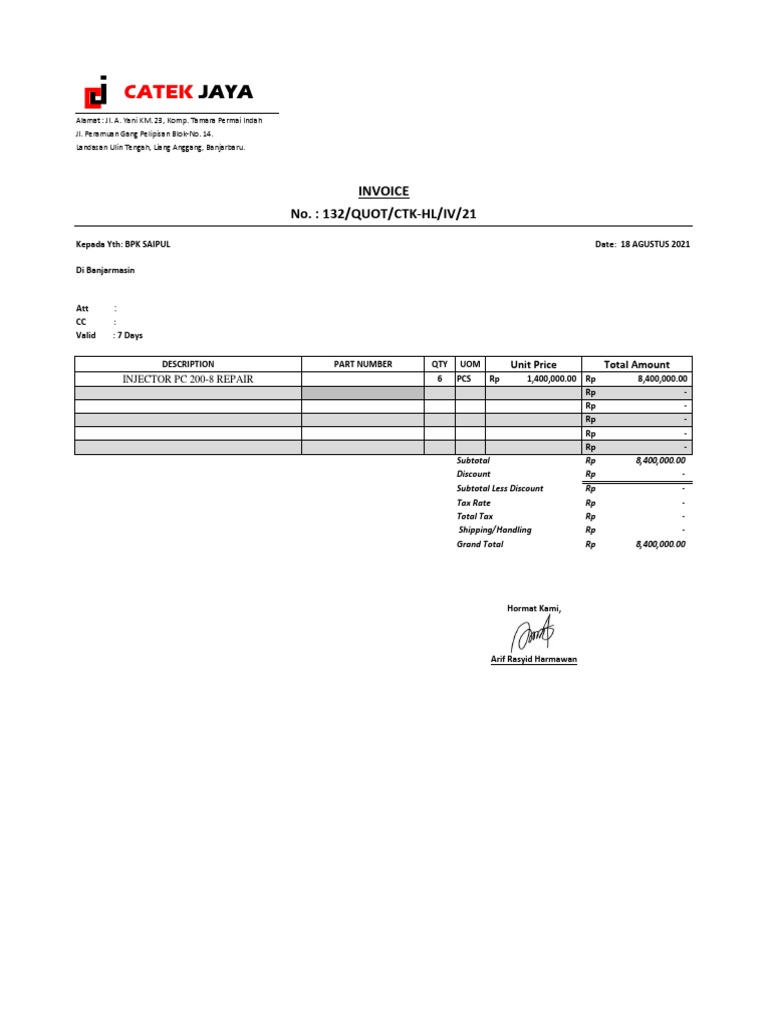 Quotation CTK-HL To Via | PDF